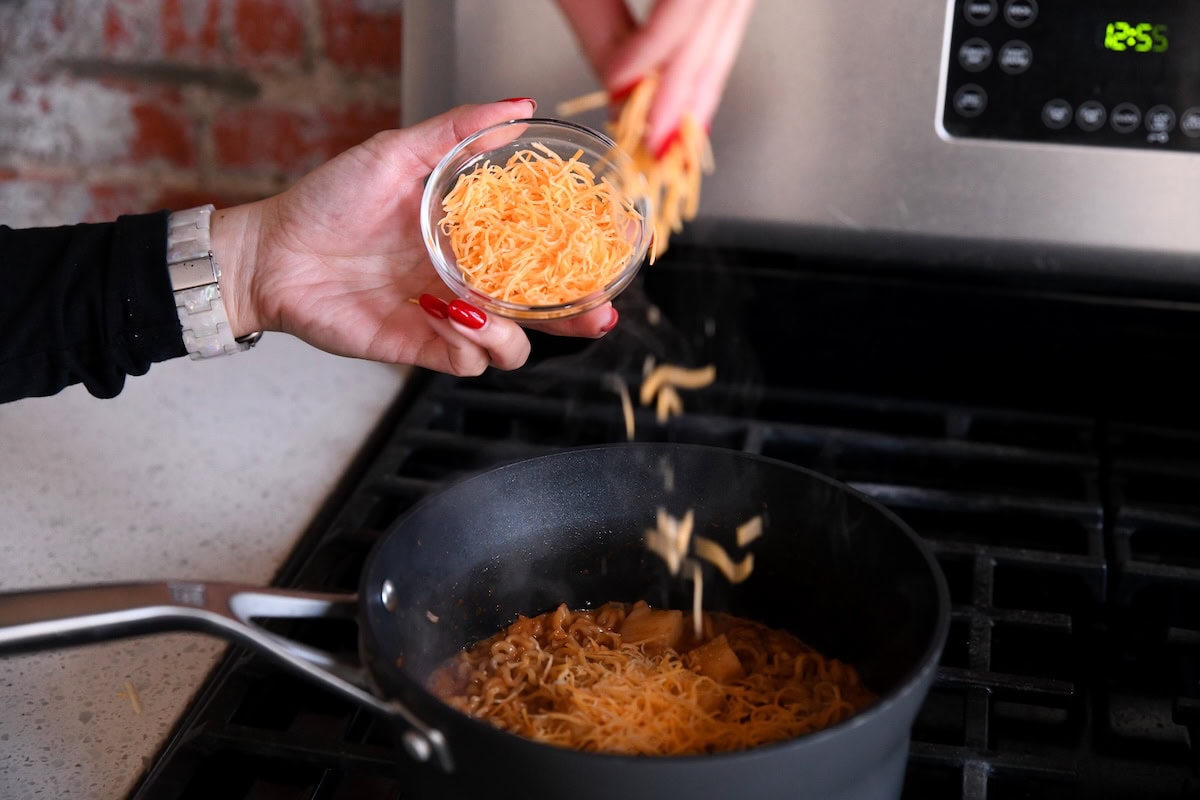 Creamy Cheesy Buldak Noodles with Imitation Crab Recipe | Instant Ramen