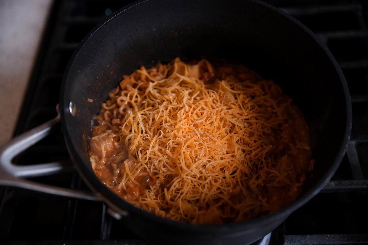 Creamy Cheesy Buldak Noodles with Imitation Crab Recipe | Instant Ramen