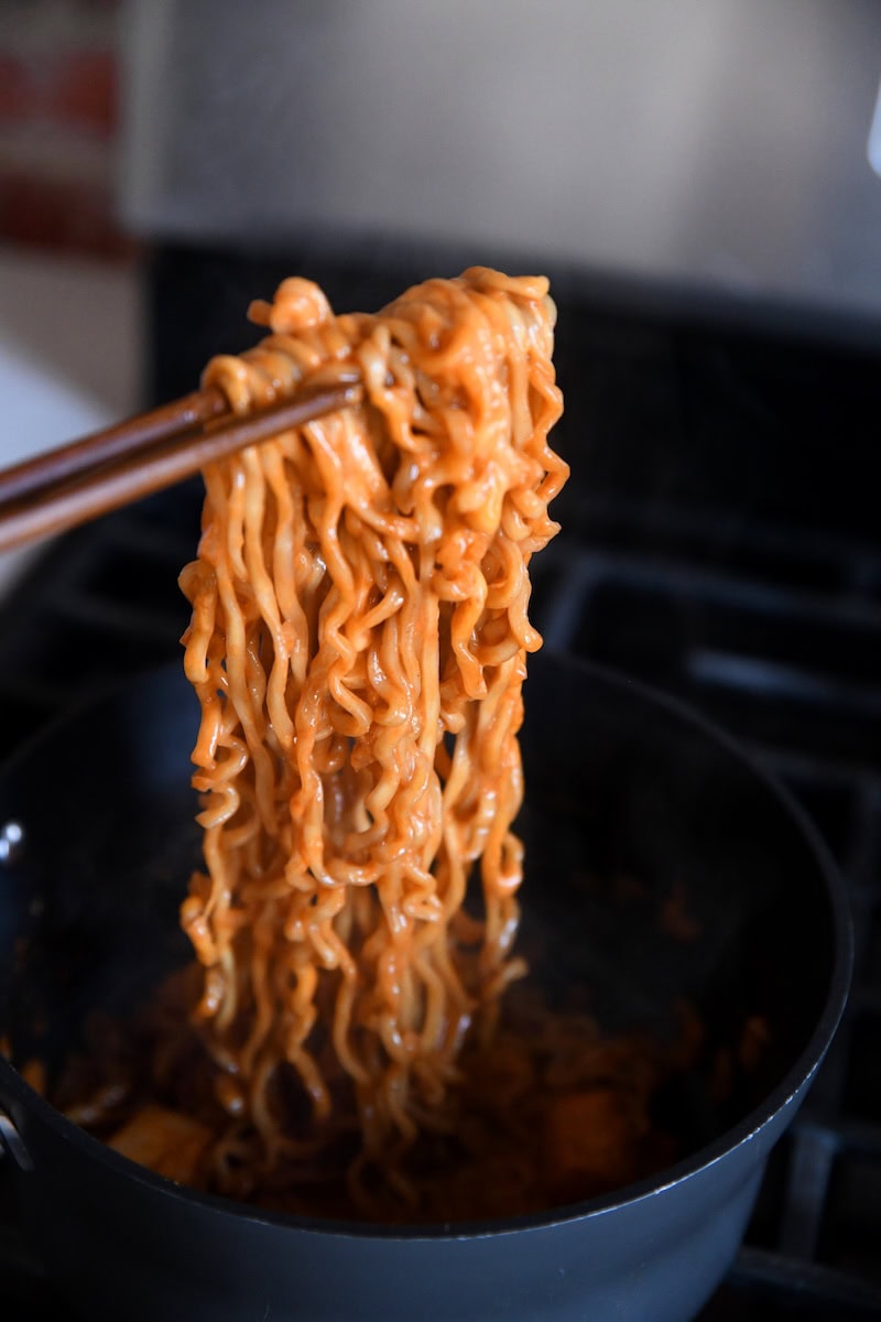 Creamy Cheesy Buldak Noodles with Imitation Crab Recipe | Instant Ramen