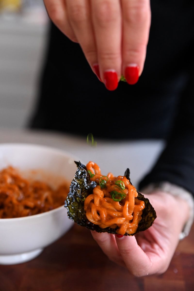 Creamy Cheesy Buldak with Imitation Crab - instantramen.com