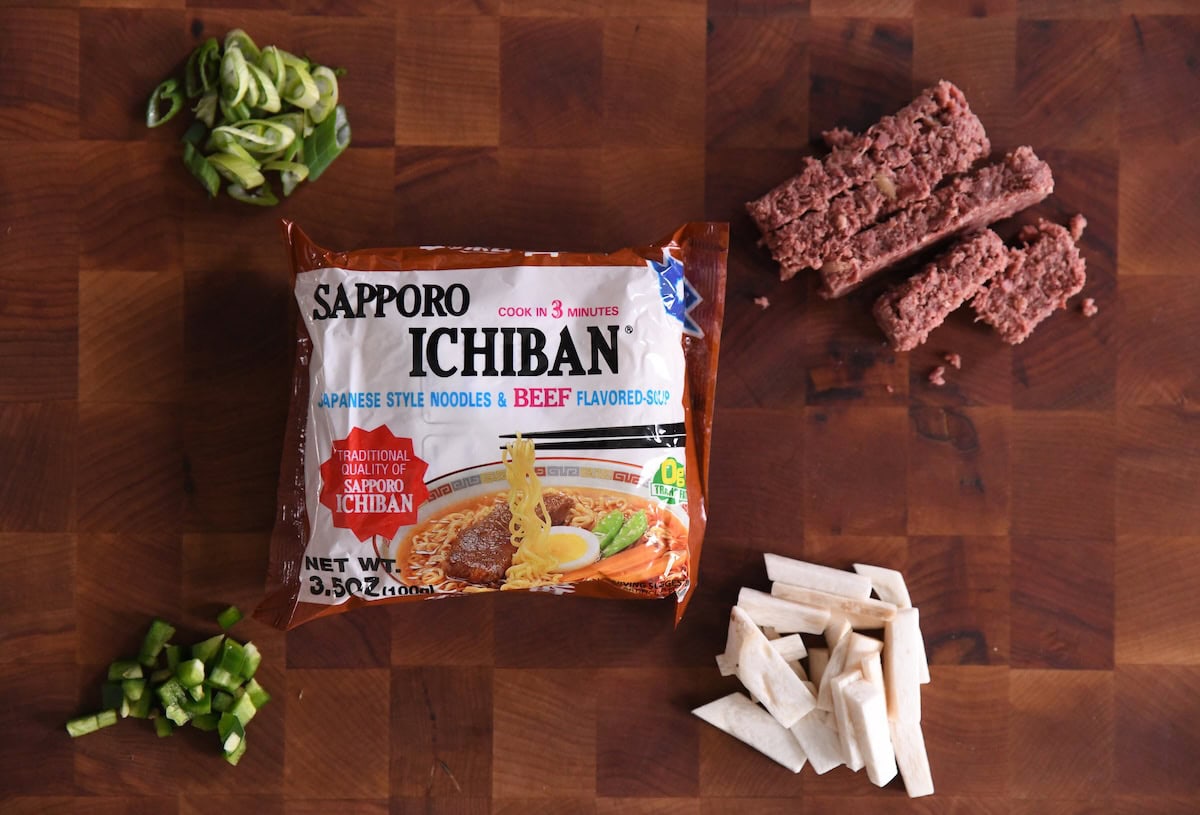 Sapporo Beef Ramen with Corned Beef and Jalapenos Recipe | Instant Ramen